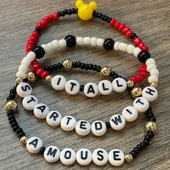 Handmade | Jewelry | Disney Inspired Bracelet Stack It All Started With A Mouse | Poshmark